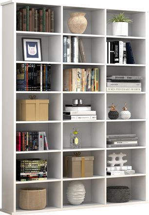 VCM Holz CD DVD Standregal B&uuml;cherregal Medienregal Raumteiler Deko Regal Megosa M