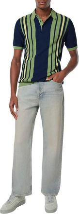 Scotch & Soda Mens Structured Knitted Regular fit Polo Shirt, Atlantic Blue, XL