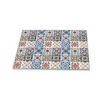 Decorwelt | Herdabdeckplatte 80x52 cm 1-Teilig Textur Bunt Ceranfeldabdeckung Universal Spritzschutz Glas Deko Elektroherd Induktion f&uuml;r Kochplatten Herdschutz 