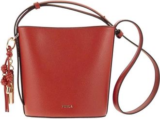 Furla Beuteltaschen - Mini Bucket Bag With Printed Leather Finish - Gr. unisize - in Rot - f&uuml;r Damen
