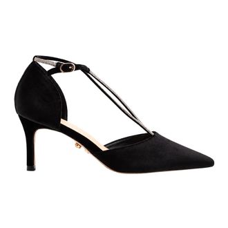 Twentyfourhaitch Kristallverzierte T-Spangen-Pumps - - Shoes - Damen - Schwarzk - 40 EU
