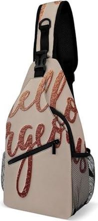 Generic Sacoche Port&eacute; &eacute;paule Bonjour, magnifique art en or Roses Multifonction Sac Bandouli&egrave;re R&eacute;glable Sac &agrave; Dos De Voyage pour Camping Voyage Cyclisme