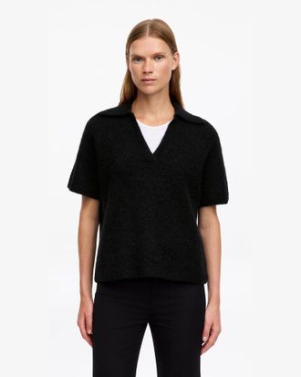 Arket Gestrickter Polopullover -Schwarz