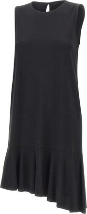 Kaos Kaos, Femme, Robes, Noir, Taille: 36 FR Robe &Eacute;vas&eacute;e avec Ourlet &agrave; Volants Asym&eacute;trique