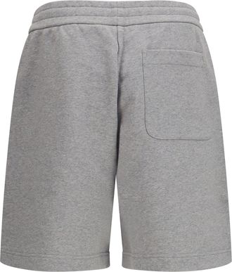 Moncler Logo-Embroidered Cotton Bermuda Shorts - Gray