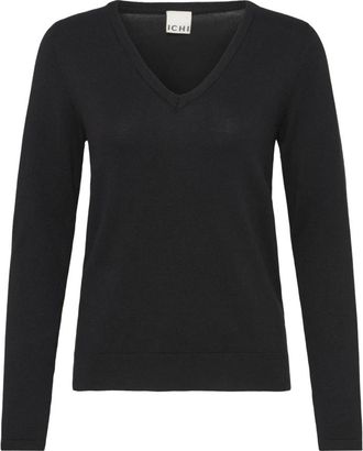 Ichi Ichi, Femme, Pulls, Noir, Taille: 46 FR V-neck Tricots