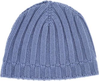 Drumohr Homme, Accessoires, Bleu, Taille: ONE Size Cuffia a costine in puro cashmere