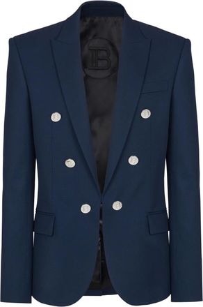 Balmain Homme, Vestes, Bleu, Taille: XS Veste en twill &agrave; 6 boutons