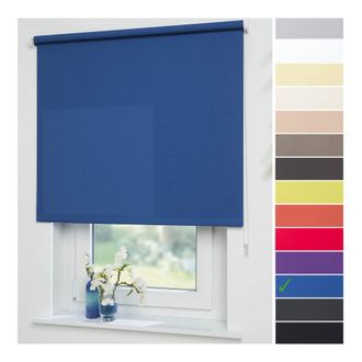 Liedeco Rollo, Fenster Rollo, Kettenzug-Rollo / 102 x 180 cm (Breite x H&ouml;he), dunkelblau/lichtdurchl&auml;ssig, Blickdicht/viele Farben, Gr&ouml;&szlig;en und Typen/Breiten 6