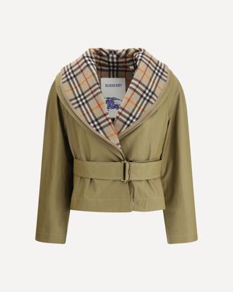 Burberry Cropped cotton Jacket with check quilting Female 6