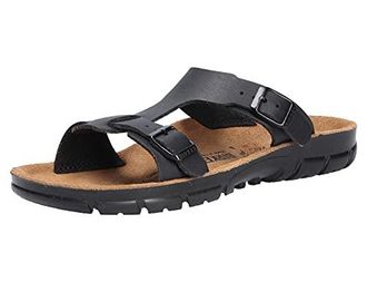Birkenstock Classic Saragossa Birko-Flor Sandales &agrave; bride de cheville pour femme avec talon compens&eacute;, Noir, 41 EU Schmal
