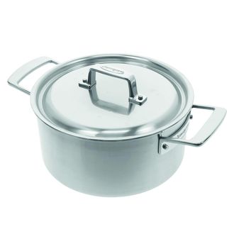 Demeyere Demeyere Essential 5 Hochwertiger Kochtopf fuer Induktion und alle anderen Herdarten, Topf mit Deckel aus pflegeleichtem 5-lagigem Edelstahl mit 30 Ja