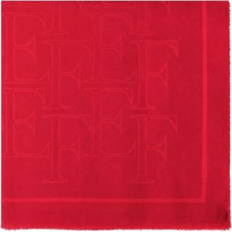 Elisabetta Franchi Foulard Logo All-Over - Femme - Accessoires - Rouge - Taille: ONE Size