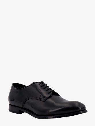 Doucal's Mens Lace-Up Shoes Patent Leather Black Flat