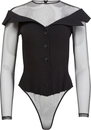 Fleur du Mal body &agrave; boutonni&egrave;re - Noir