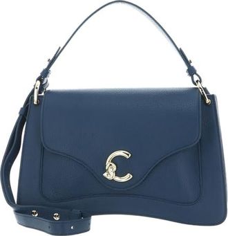 Coccinelle Cuir sac &agrave; &eacute;paule bandouli&egrave;re sac &agrave; main C-Me Grained Leather Handbag Deep Blue bleu
