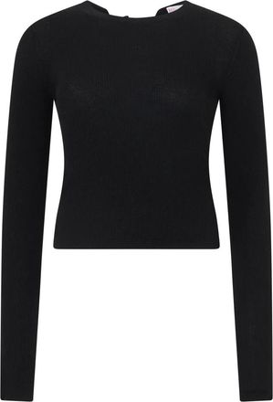 Red Valentino Femme, Pulls, Noir, Taille: 36 FR Long-sleeve Crop Top