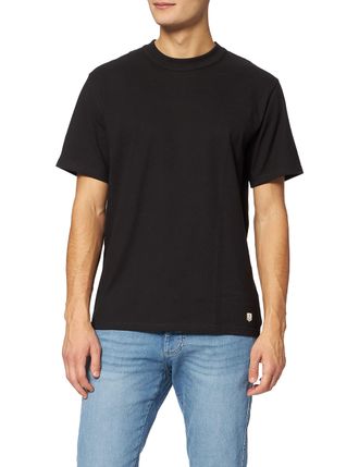 Armor Lux Herren Einfarbiges Baumwolle T-Shirt, Schwarz, L