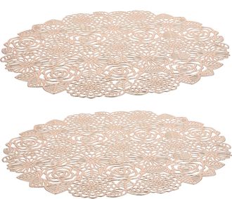 Valiclud 2 Stück Teiliges Tischset mit Filigranem Rosen Hitzebeständig und Langlebig Dekorative Platzsets für Esstisch Schützend und Stilvoll für Zuhause und F