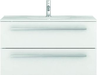 SIEPER I Waschtischunterschrank 90 x 50 cm mit Waschtisch, Libato Badezimmermöbel, Badezimmerunterschrank I Weiß