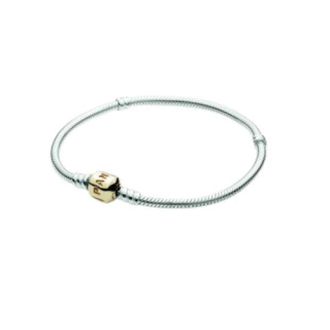 Pandora Elegantes Silberarmband mit goldenen Akzenten - - Accessories - Damen - Grau - ONE SIZE