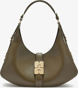 Ganni Petit sac vert Kat Port&eacute; &Eacute;paule En Cuir Recycl&eacute; - Pour Femme