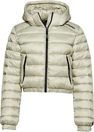 Superdry Code Lwt Crop Sport Padded JKT Veste, Willow Grey, 42 Femme