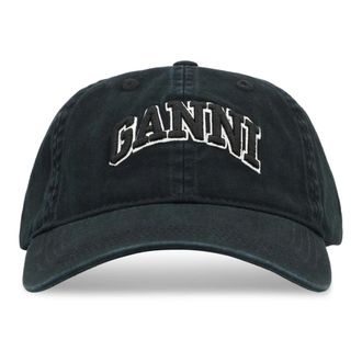 Ganni Femme, Accessoires, Noir, Taille: ONE Size Casquette en toile