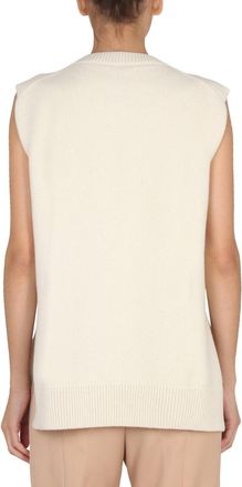 Jil Sander Wool Crew Neck Vest - Ivory