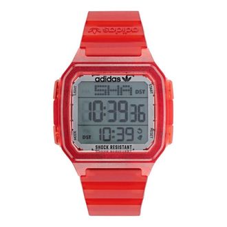 adidas Femme, Accessoires, Rouge, Taille: ONE Size Montre Quartz R&eacute;sine Rouge Lady
