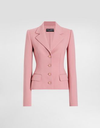 Dolce & Gabbana Einreihige Jacke Dolce Aus Wollkrepp - Frau Blazer Rosa 44