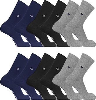 Pierre Cardin Pierre Cardin Herrensocken, gekämmte Baumwolle, 6 Stück, hohe Socken, Schwarz, Grau und Blau, Größe 40/46, A., 40-46