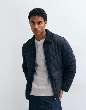 Mango veste matelass&eacute;e bleu marine