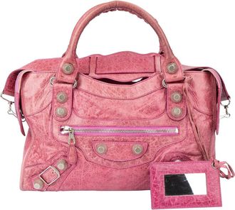Balenciaga Crossbody Bags - Balenciaga Pink Leather City Handbag - Gr. unisize - in Gold - für Damen