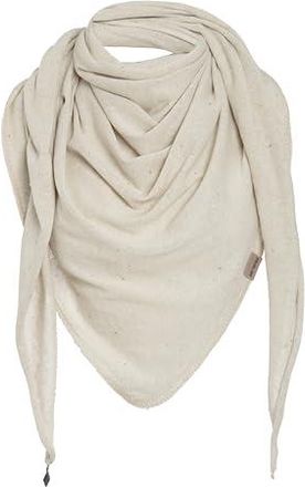Knit Factory Iris Ch&acirc;le - Foulard femme - &Eacute;charpe femme - Foulard triangle en mousseline - Pour le printemps et l&eacute;t&eacute; - 92% coton recycl&eacute; - Beige - 190x85 cm