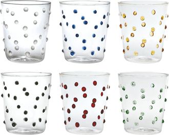 Zafferano Party Bicchiere Tumbler 45 Cl Set 6 Pz In Vetro Multicolore