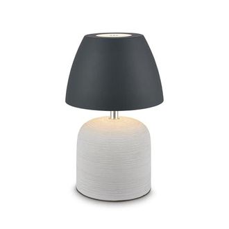 Briloner LED Tischlampe kabellos IP44 mit Touch, dimmbar, Keramikfuß, Nachttischlampe, Leselampe, LED Lampe, Dekolampe, Tischleuchte, Akkulampe, Outdoor Lampe,