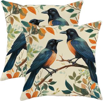 Generic Herbstkr&auml;he Dekokissen Weich Kissenh&uuml;llen Quadratische Sofakissen F&uuml;r Balkon Sofa Bett 45X45Cm 2Er Set