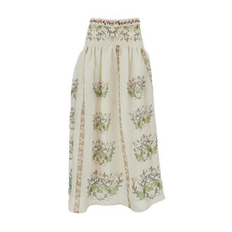 Agua Bendita Femme, Jupes, Blanc, Taille: 38 FR Maxi Skirt