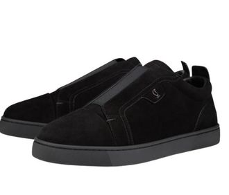 Christian Louboutin Louboutin Black Velours Slip On Sneakers Size 42.5