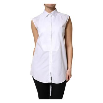 Dolce & Gabbana Femme, Blouses et Chemises, Blanc, Taille: 40 FR Polo Chemises