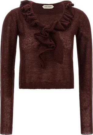 Alberta Ferretti Femme, Pulls, Rouge, Taille: 38 FR Pull court en m&eacute;lange mohair
