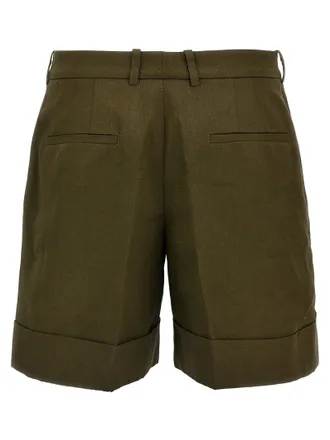 Jil Sander Linen Bermuda Shorts - Olive