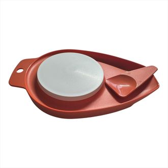 Tupperware Schneidebrett Mamsell mit Spatel Tapferes Helferlein Orange kleines Brett Brettchen Obst Fleisch Gemüse schneiden