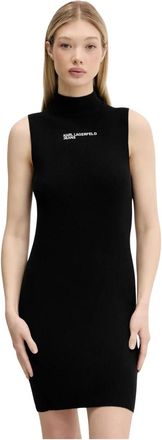 Karl Lagerfeld Damen, Kleider, Schwarzk, LGr&ouml;&szlig;e
