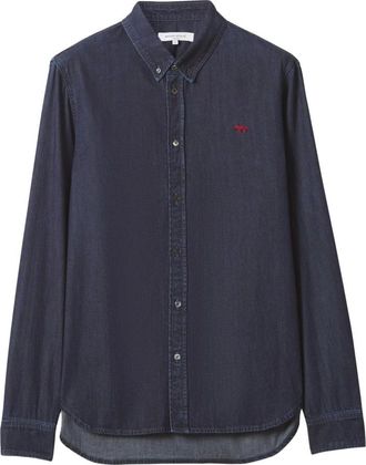 Maison Kitsun&eacute; Homme, Chemises, Bleu, Taille: M Profile Fox Casual Shirt
