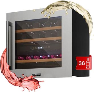 Klarstein Klarstein - Vinsider 36 Weink&uuml;hlschrank 2 K&uuml;hlzonen 5-22&deg;C 85l Edelstahl