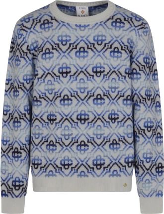 Casablanca Homme, Pulls, Multicolore, Taille: L Space Dye Monogram Crew