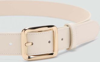 Mango Ceinture boucle carr&eacute;e &eacute;cru - Femme - XL - MANGO