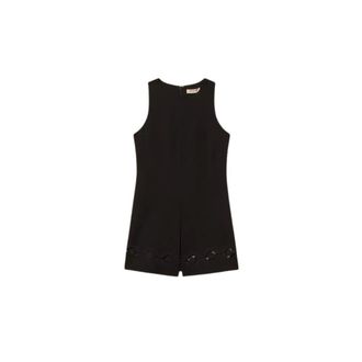 Twinset Femme, Blouses et Chemises, Noir, Taille: 38 FR Tunique avec Broderies Florales